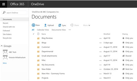 Image result for One Drive Business Organization Folder Example