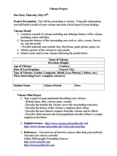 Volcano Project | PDF | Volcano | Types Of Volcanic Eruptions