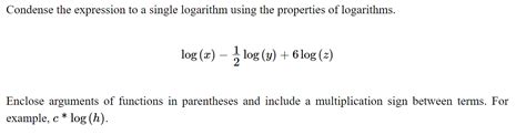 Image result for Condense Expression to a Single Logarithm