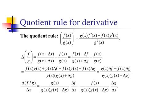 Image result for Differentiation Steps Using Derivative Rule for Quotient Math Site Youtube.com