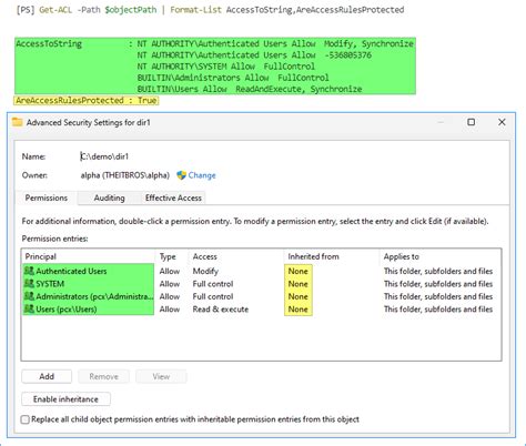 Image result for Get-Acl Command PowerShell