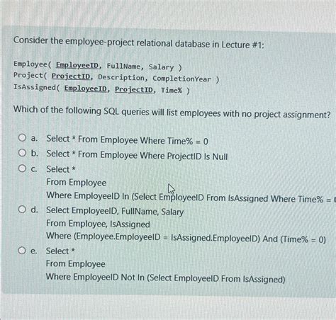 Image result for SQL Employee Project Table
