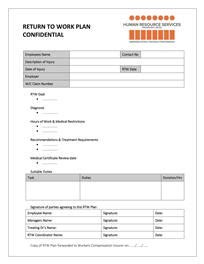 Image result for Workers-Compensation Return to Work Program