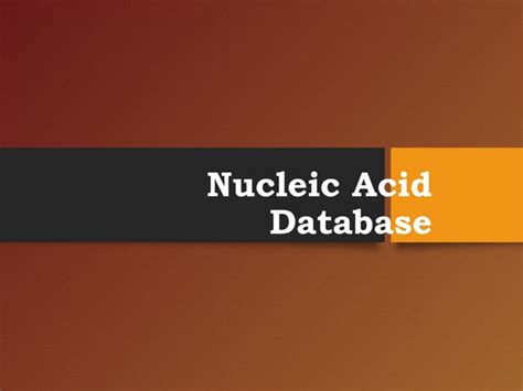 Image result for Nucleic Acid Database
