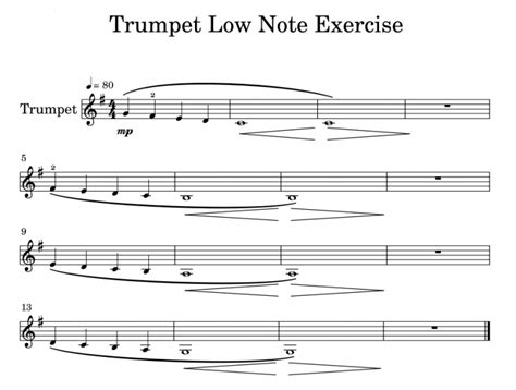 Image result for Trumpet Lowest Note