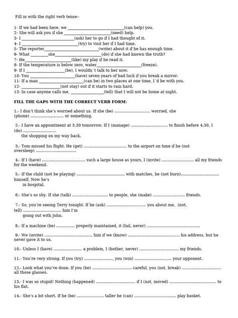 Image result for Past Conditional Exercises