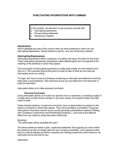 Image result for Comma Interrupters Examples