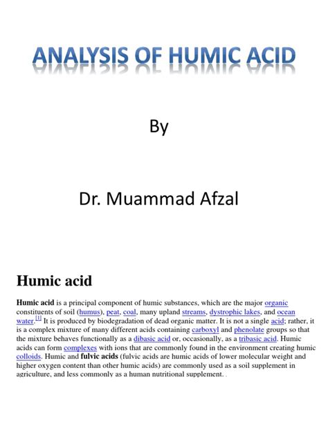 Analysis of Humic Acid (Final Version) | PDF | Soil | Chemical Compounds