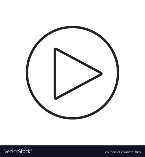 Play button linear icon Royalty Free Vector Image