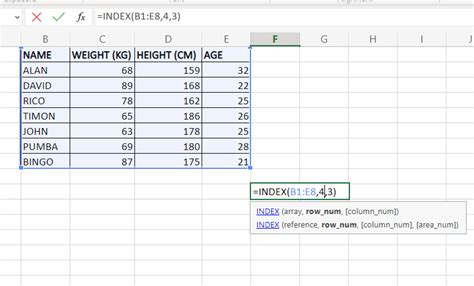 Image result for Index MATCH Guide with Calculation