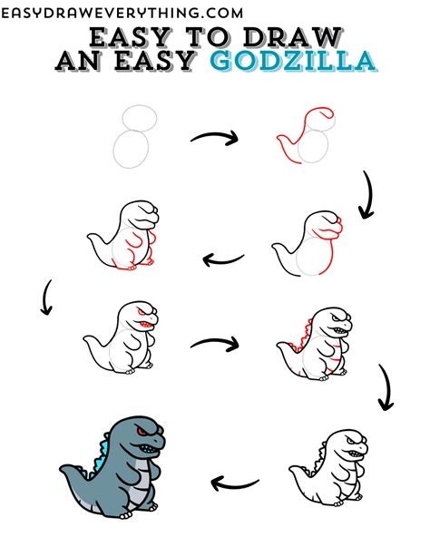 Image result for Godzilla Tutorial Draw Easy