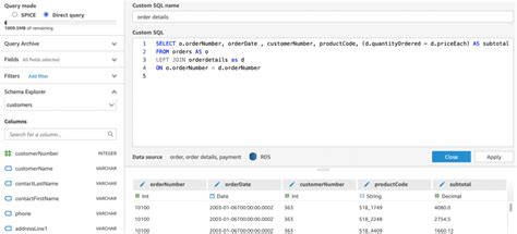 Image result for Custom SQL with Direct Query Quick Sight