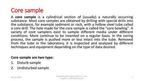 Image result for Coring Sample