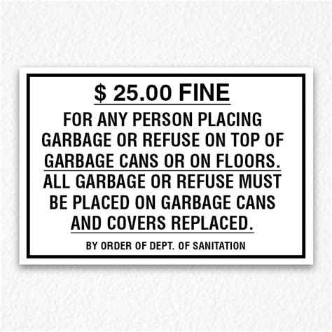 Image result for Regulated Garbage Sign