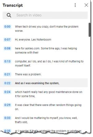 Image result for GoogleVideo Transcript