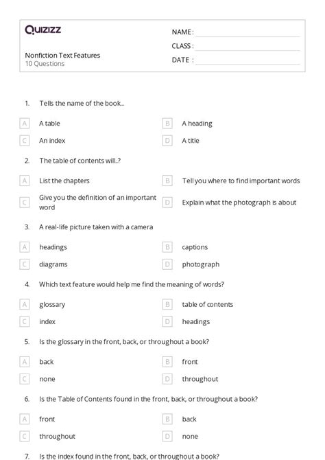 Image result for Nonlinear Text Worksheet