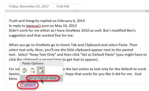 Image result for Change OneNote Paste Default