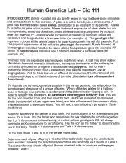 Image result for Human Genetics Lab Answers