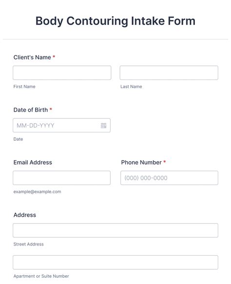 Image result for Body Contouring Intake Form