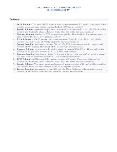 Image result for Dilution Math Problem