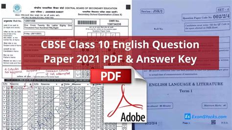 Image result for English Class 10 Question Paper