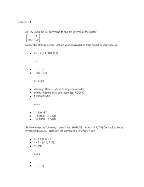 Image result for Inverse Matrix Method MATLAB
