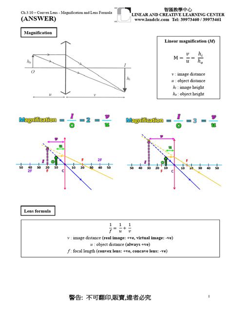 Ch.3.10 Magnification and Lens Formula (Ans) | Download Free PDF ...