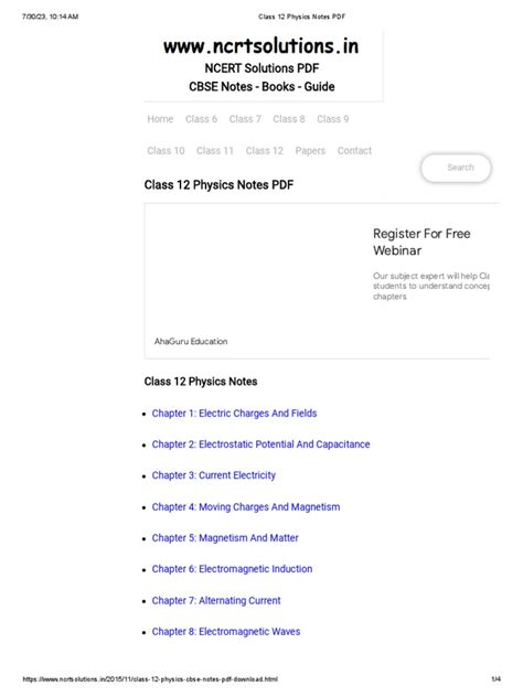 Image result for Class 12 Physics Notes Desceription