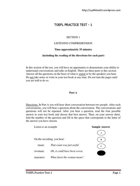 Image result for TOEFL Computer-Based Test Sample