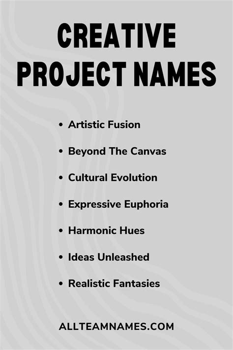 Image result for Creative Project Names