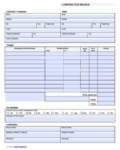Image result for General Contractor Invoice Template