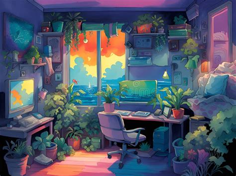 Image result for Neon Computer Room