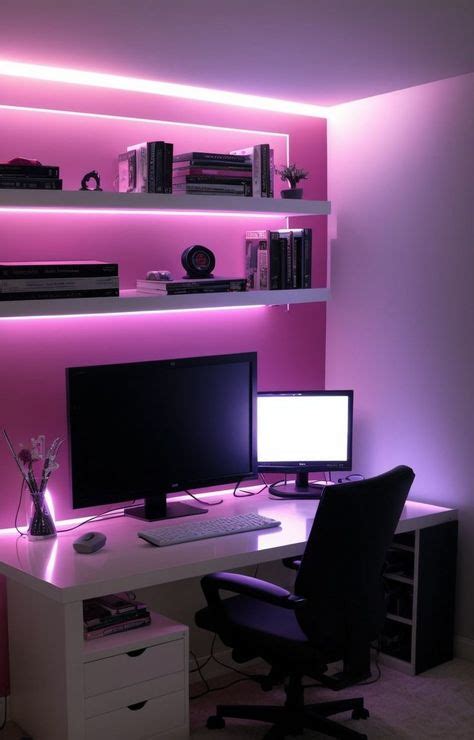 Image result for LED Strip Light Desk Setup