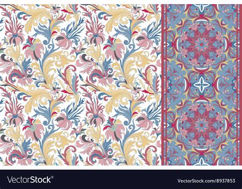 Seamless floral patterns set vintage flowers Vector Image