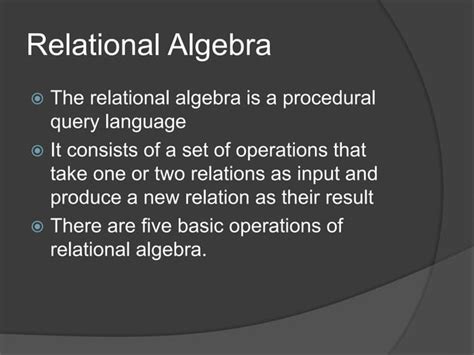 Image result for Relational Algebra Basics