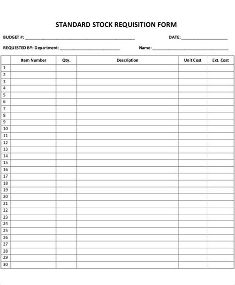 Image result for Standard Requisition Form