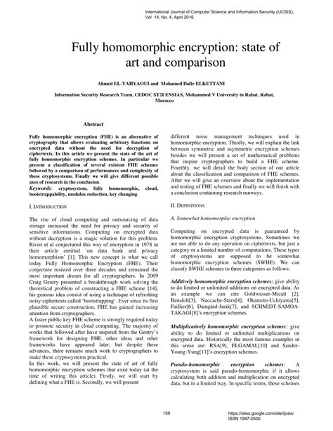 Image result for Homomorphic Encryption Algorithms Comparison Table