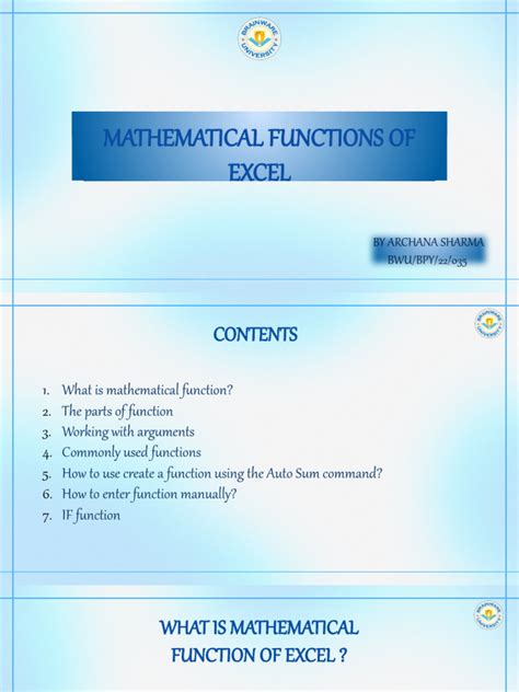 Image result for Excel Mathematical Functions