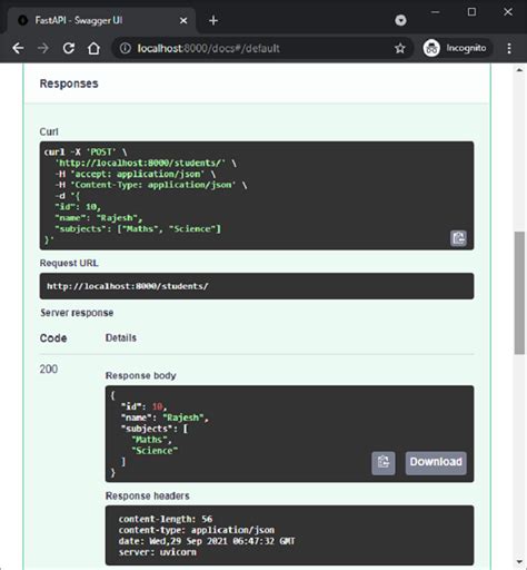 Image result for API Request Body Example