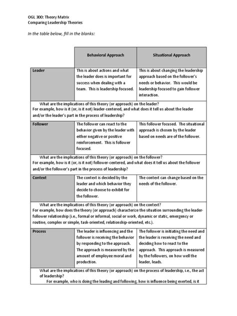 Image result for Theory Matrix Worksheet