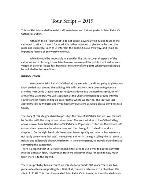 Image result for Tour Guide Script Template