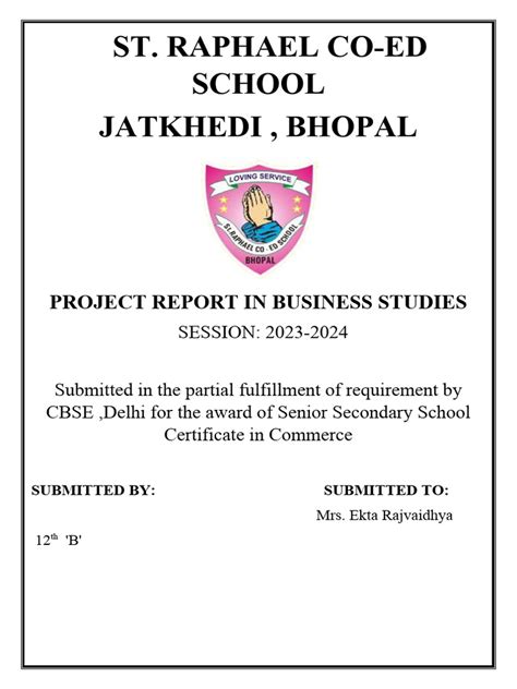 Image result for BST Class 12 Project Front Page
