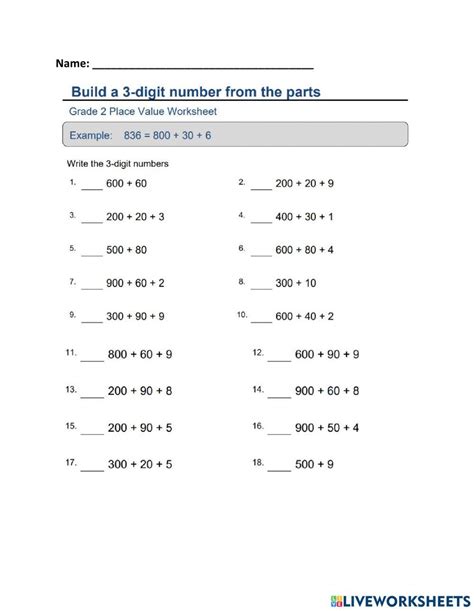 Image result for Place Value 3-Digit Numbers Worksheets