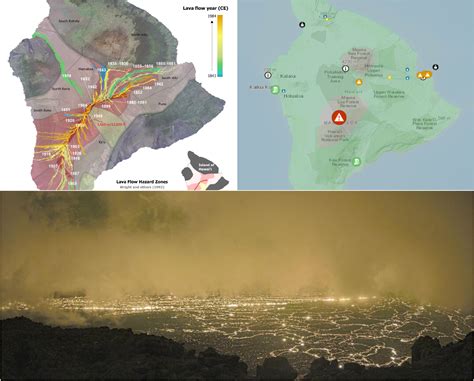 Mauna Loa Lava Flow Eruption Map as Active Volcano Bursts to Life ...