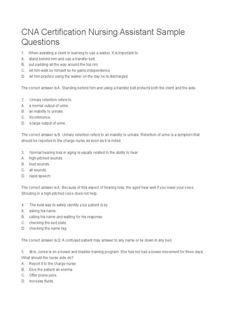 Image result for Printable CNA Practice Test Questions