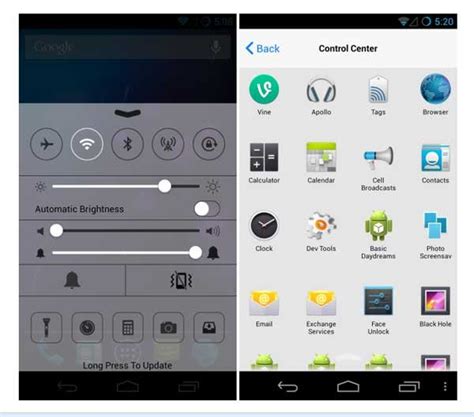 Image result for Control Center Android