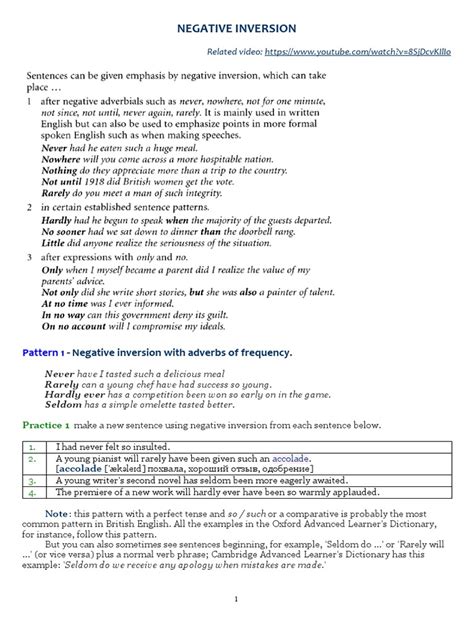 Image result for Negative Inversion Examples