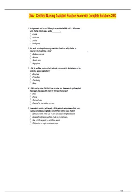 Image result for Nursing Assistant Practice Test