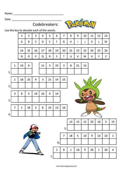 Image result for Coding Worksheet Pokemon