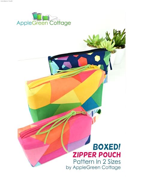 Image result for Boxed Zipper Pouch Pattern